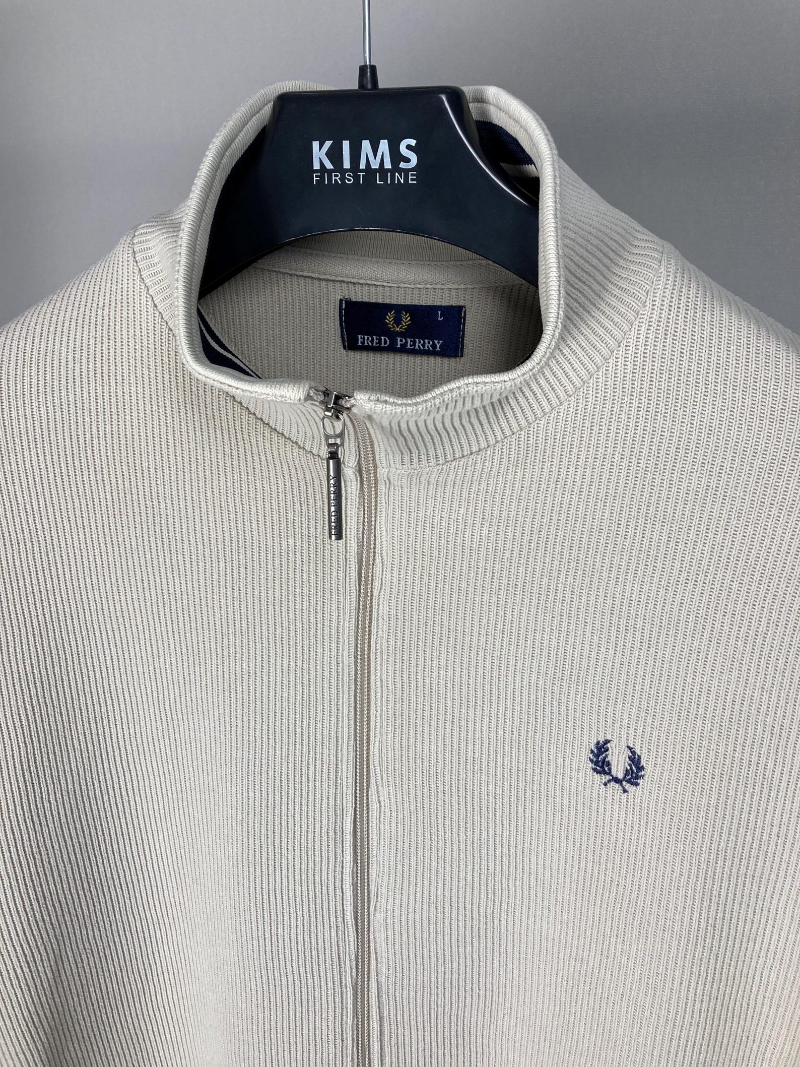 Fred Perry Zip up Waffle Beige Sweater • English Causal Wear Zipper ...