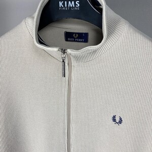 Fred Perry Zip up Waffle Beige Sweater • English Causal Wear Zipper ...