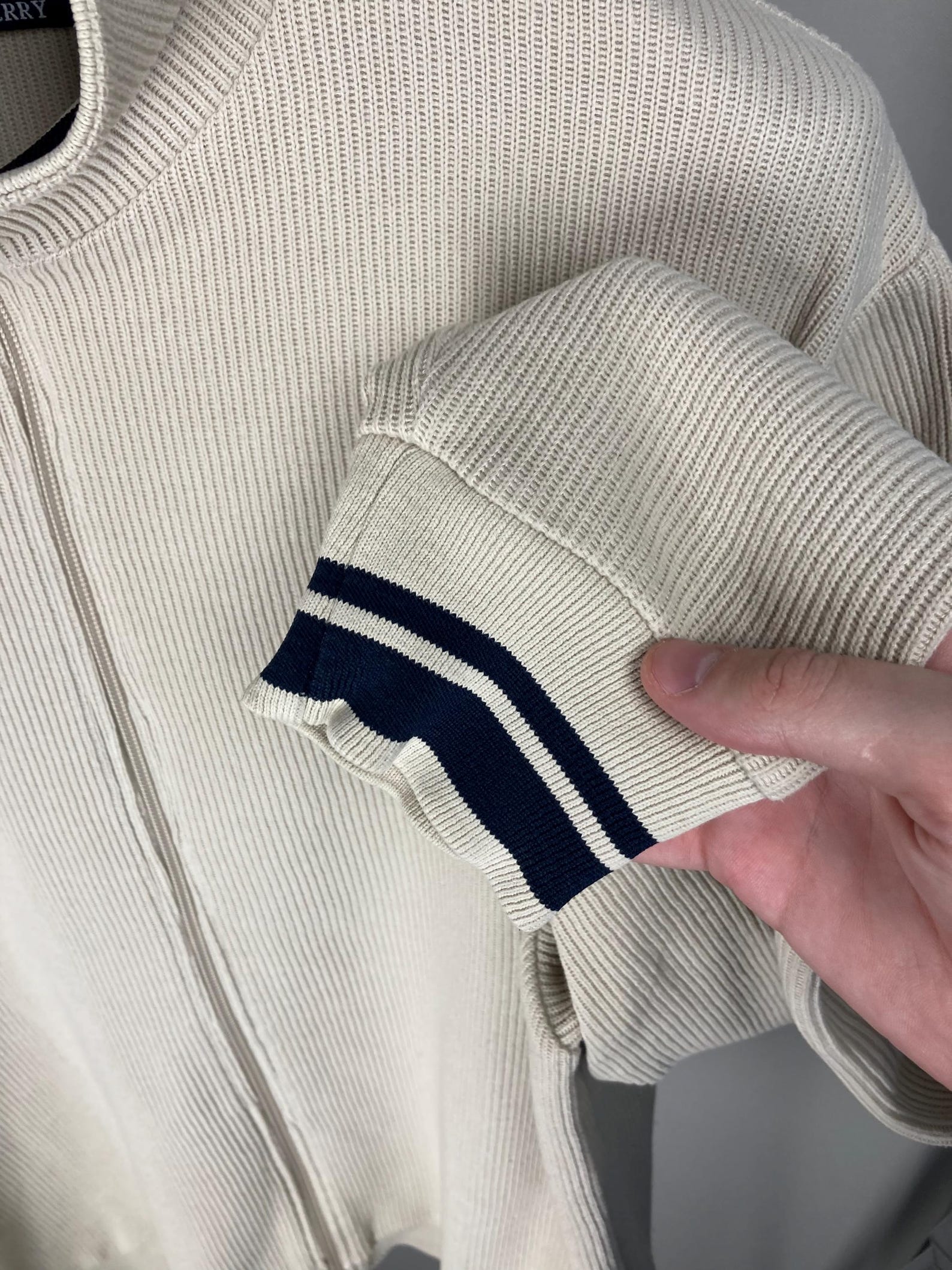 Fred Perry Zip up Waffle Beige Sweater • English Causal Wear Zipper ...