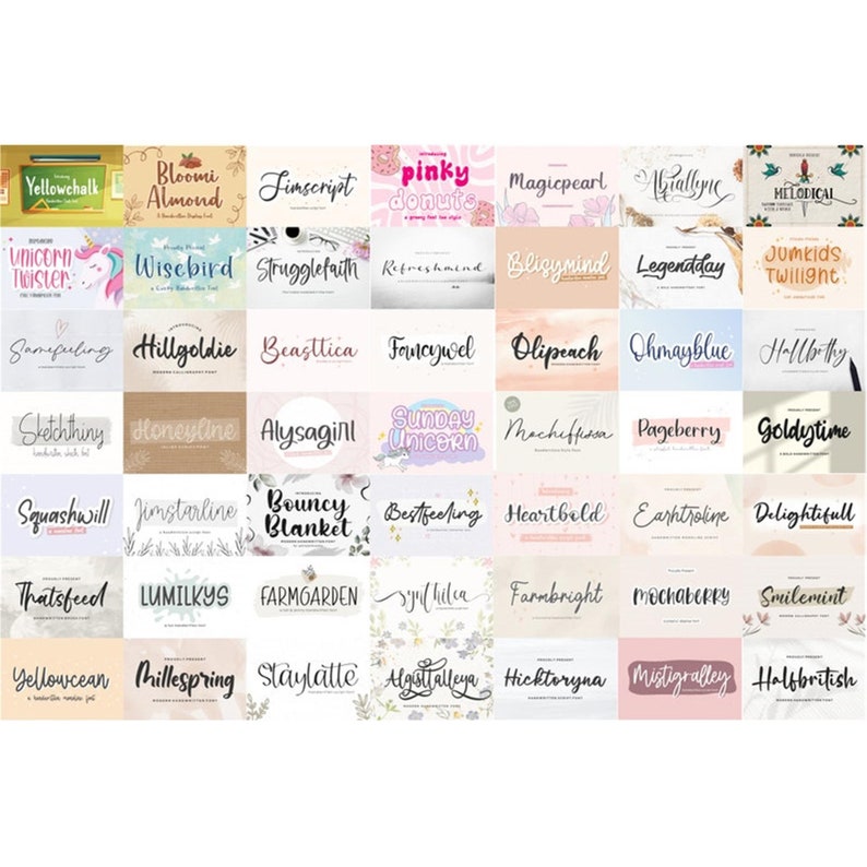 Handlettered Font Bundle Font Bundle, Handwritten Font, Calligraphy Font, Script Font, Cricut ...