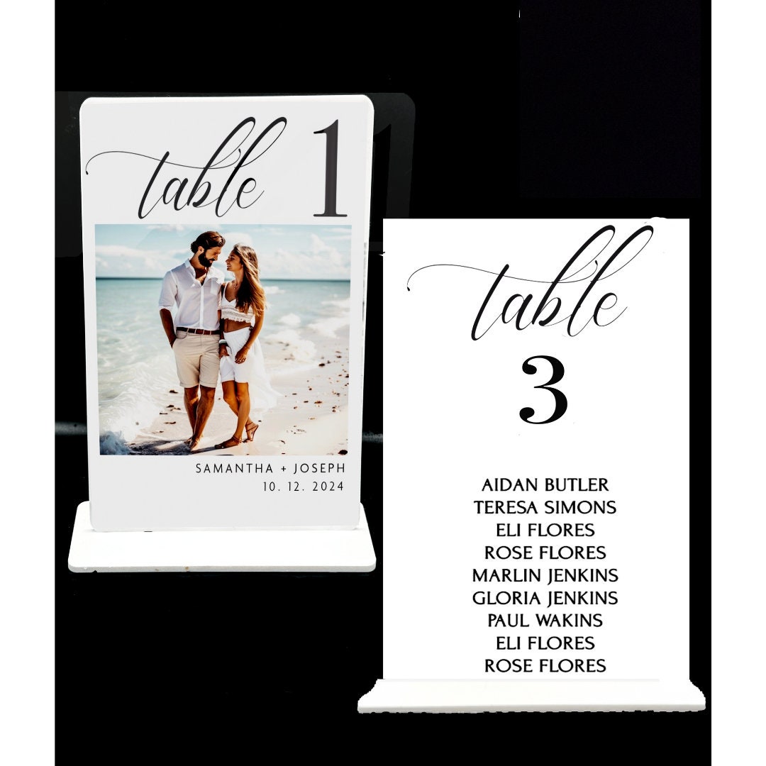 Wedding Table Numbers, Table Numbers, Photo Table Numbers, Modern Table ...