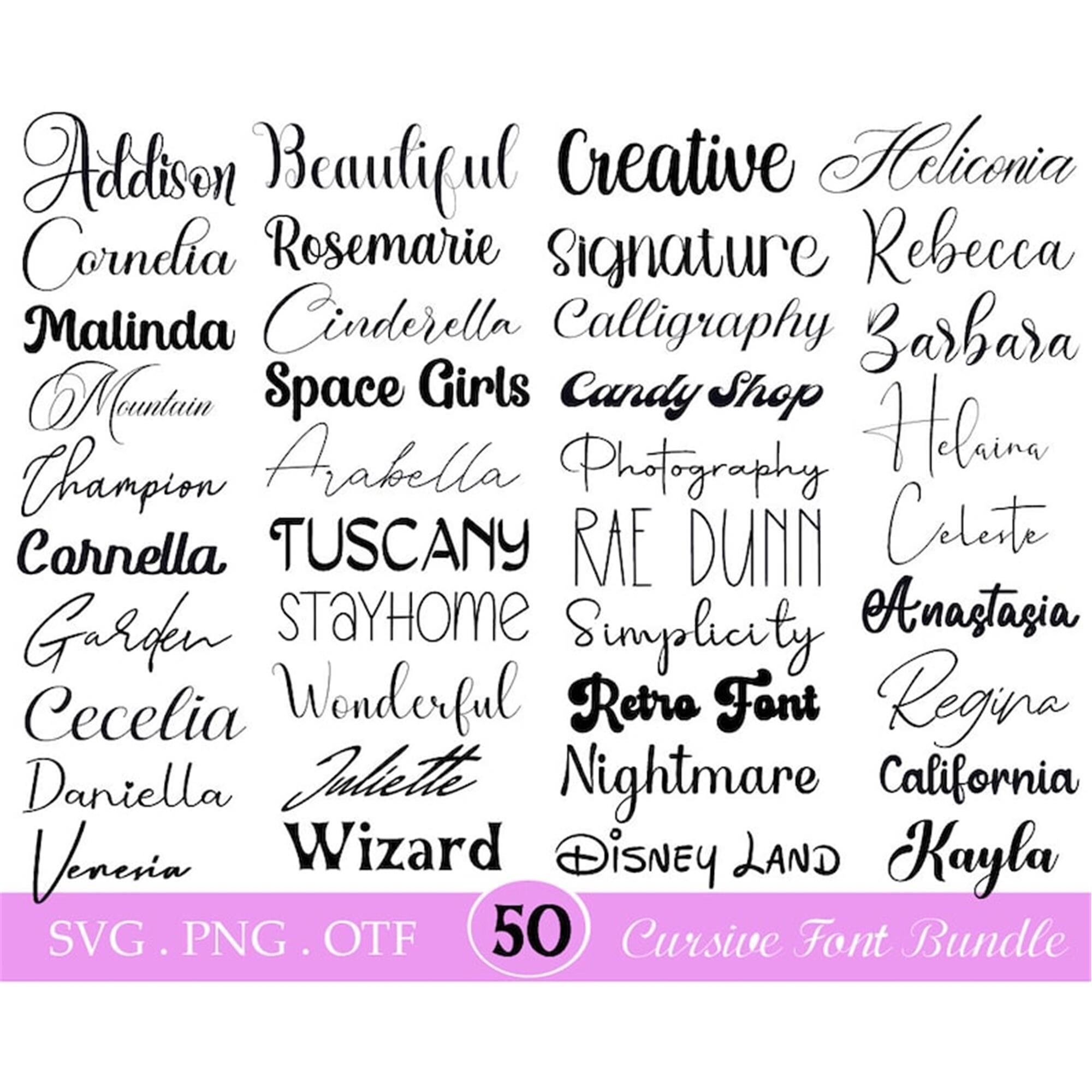 The Ultimate 50 Fonts Font Bundle, Cricut, Canva Font, Script Font ...