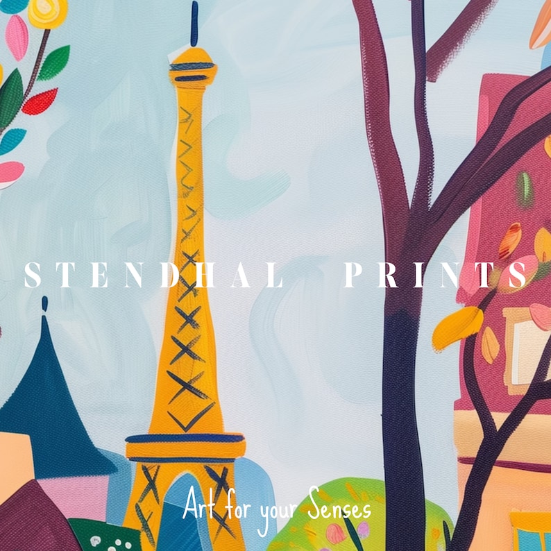 Art Print "spring in Paris" Vibrant Parisian Cityscape With Eiffel ...