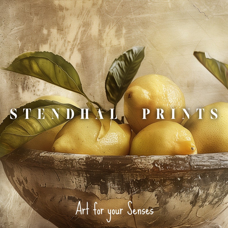 Art Print "golden Lemon Afternoon" | Vintage Lemon Bowl Digital ...