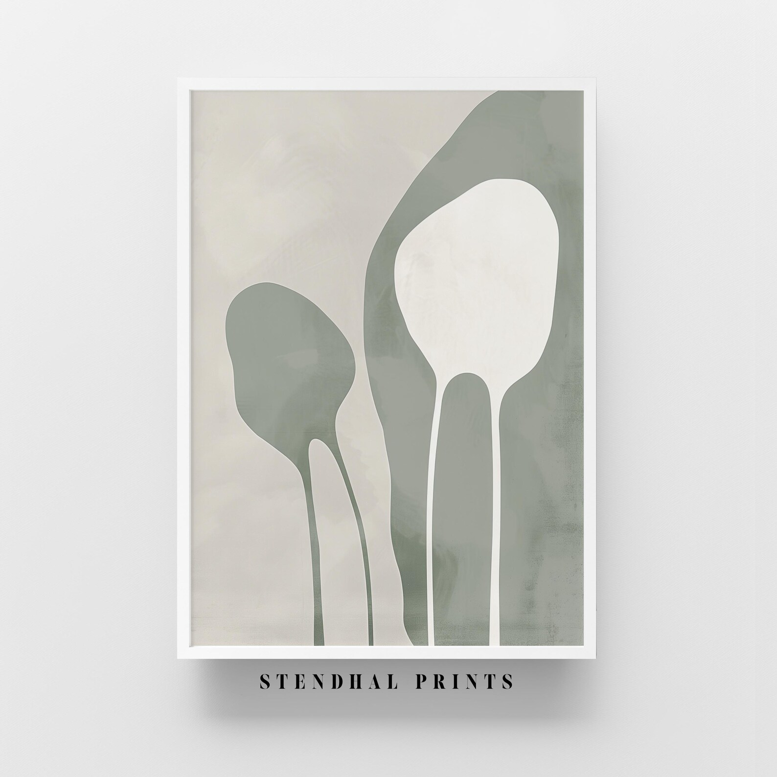 Sage Green Abstract Art Print | Minimalist Wall Art | Modern Geometric ...