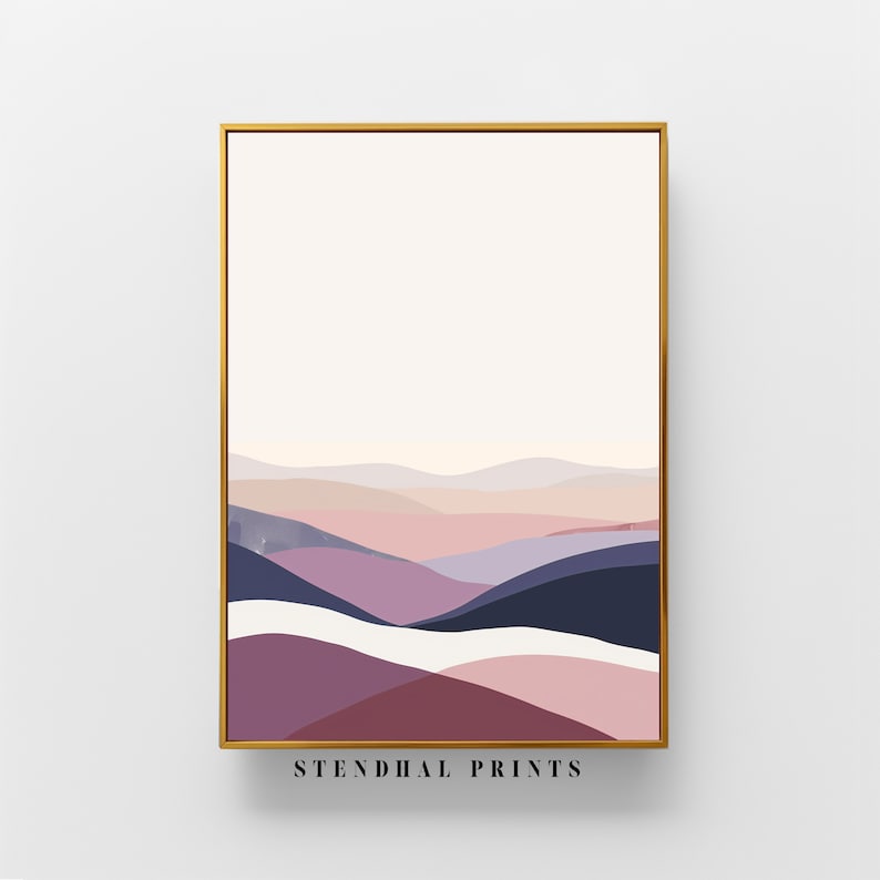 Art Print "hills of Serenity" | Pastel Home Decor Digital | Serene ...