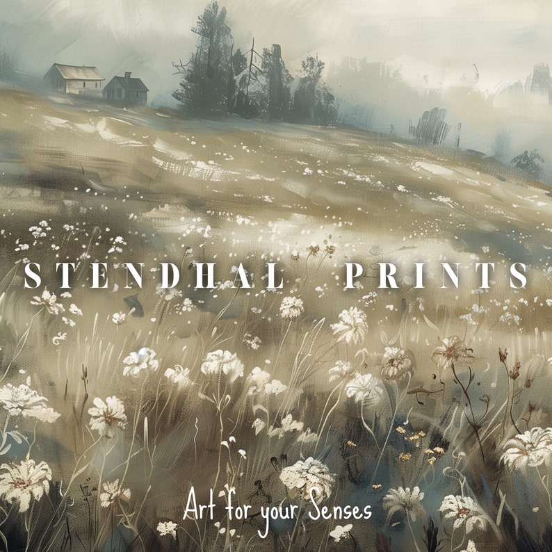 Art Print "serenade of the Prairie" | Rustic Meadow Watercolor ...