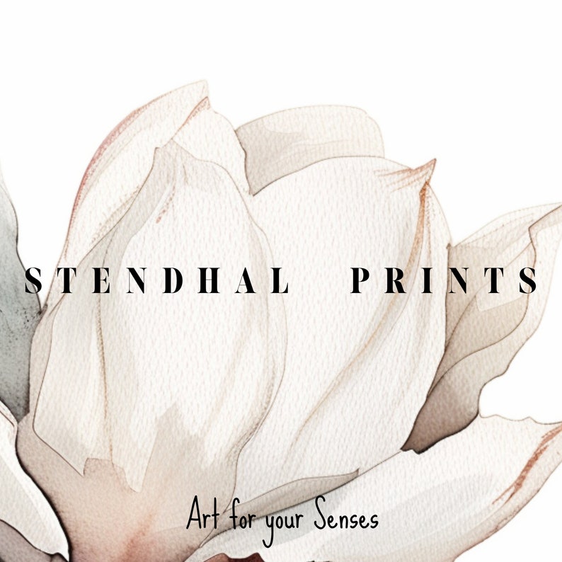 Gentle Floral Watercolor Magnolia Art Print "magnolia Elegance" Sublime ...