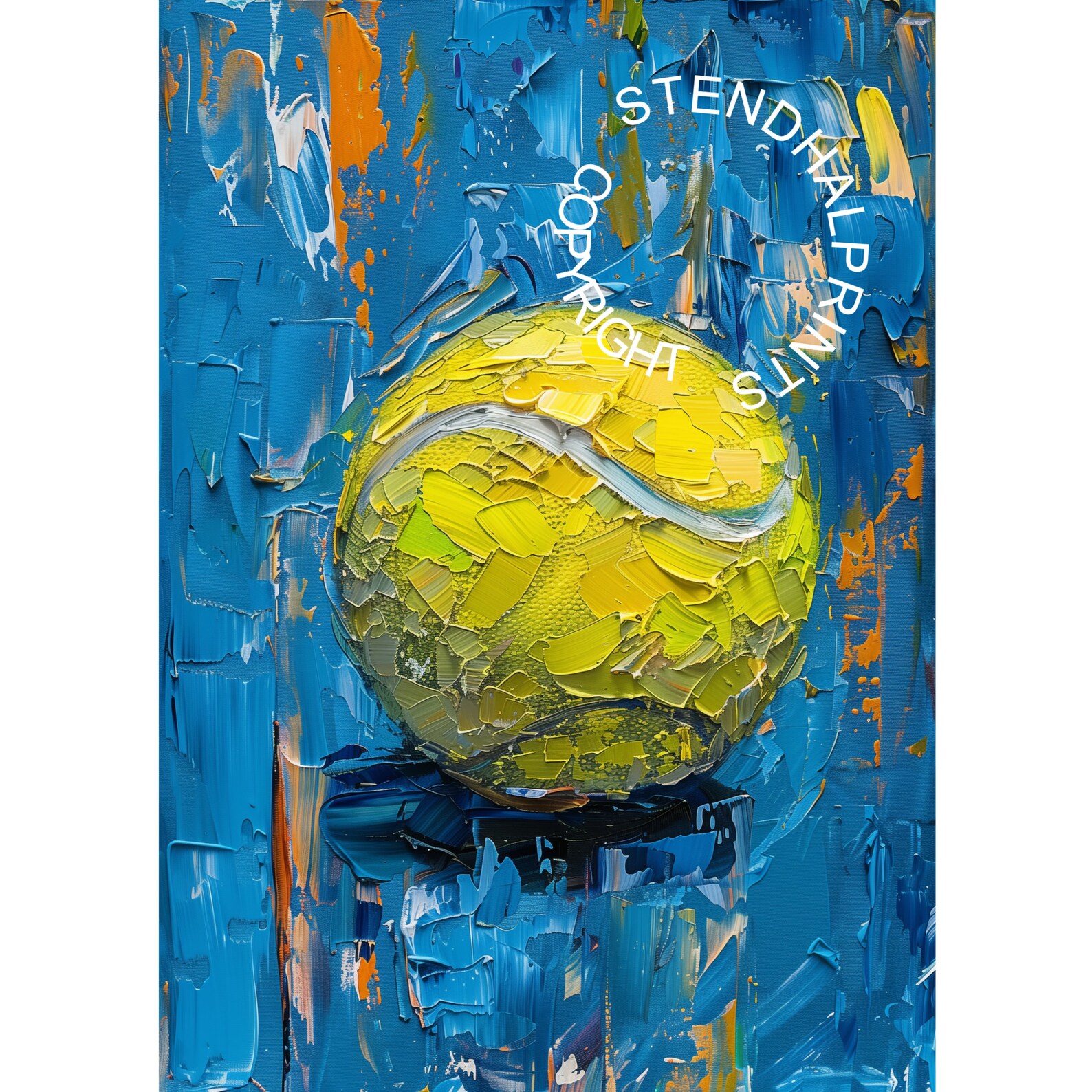 Vivid Impact Abstract Tennis Ball Art "vivid Impact" Textured Painting ...