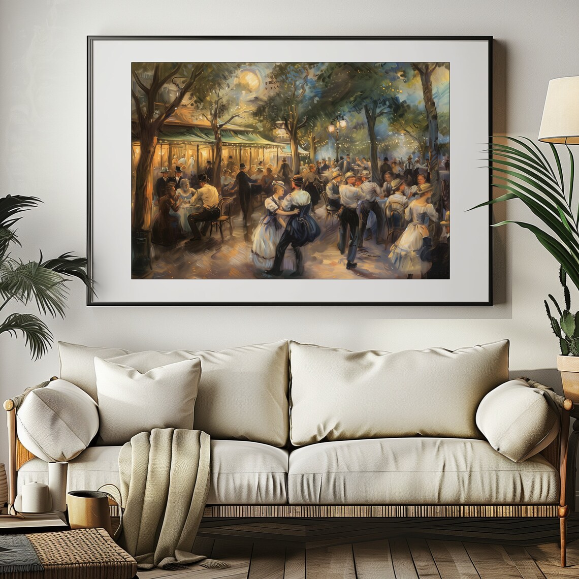 Vintage Dance Hall Print "viennese Nocturne" Elegant Evening Waltz Art ...
