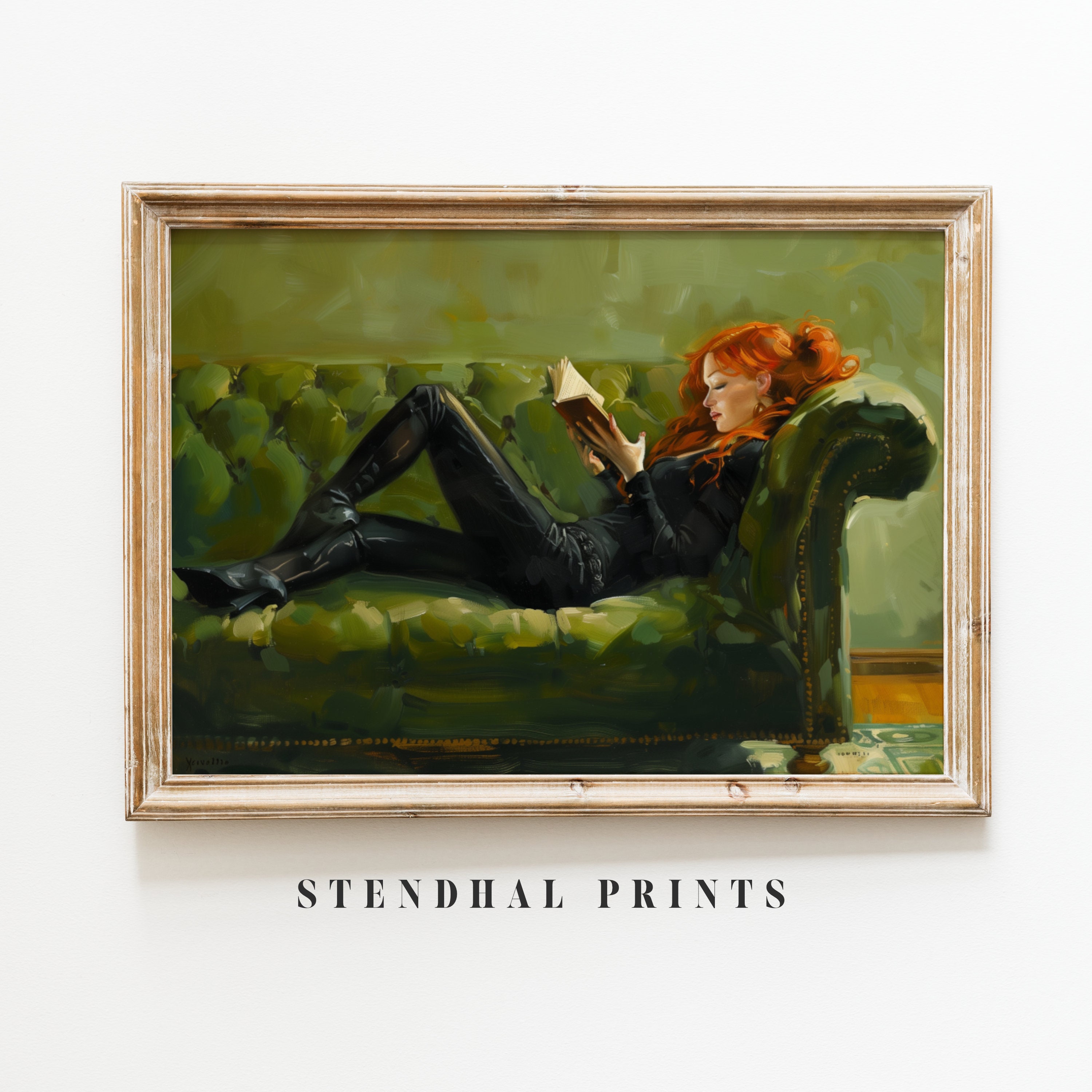 Cozy Reading Corner "reading Solace" Relaxed Woman Enjoying Literature ...