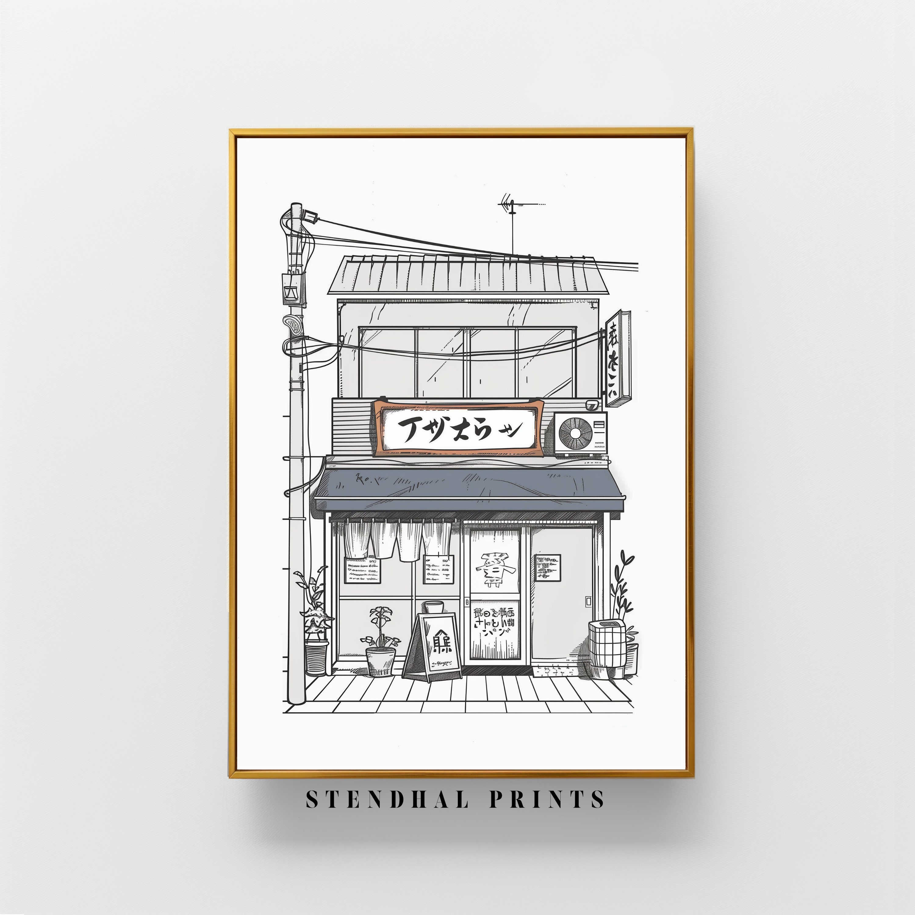 Japanese Street Food Art "noodle Corner" Print | Traditional Asian ...