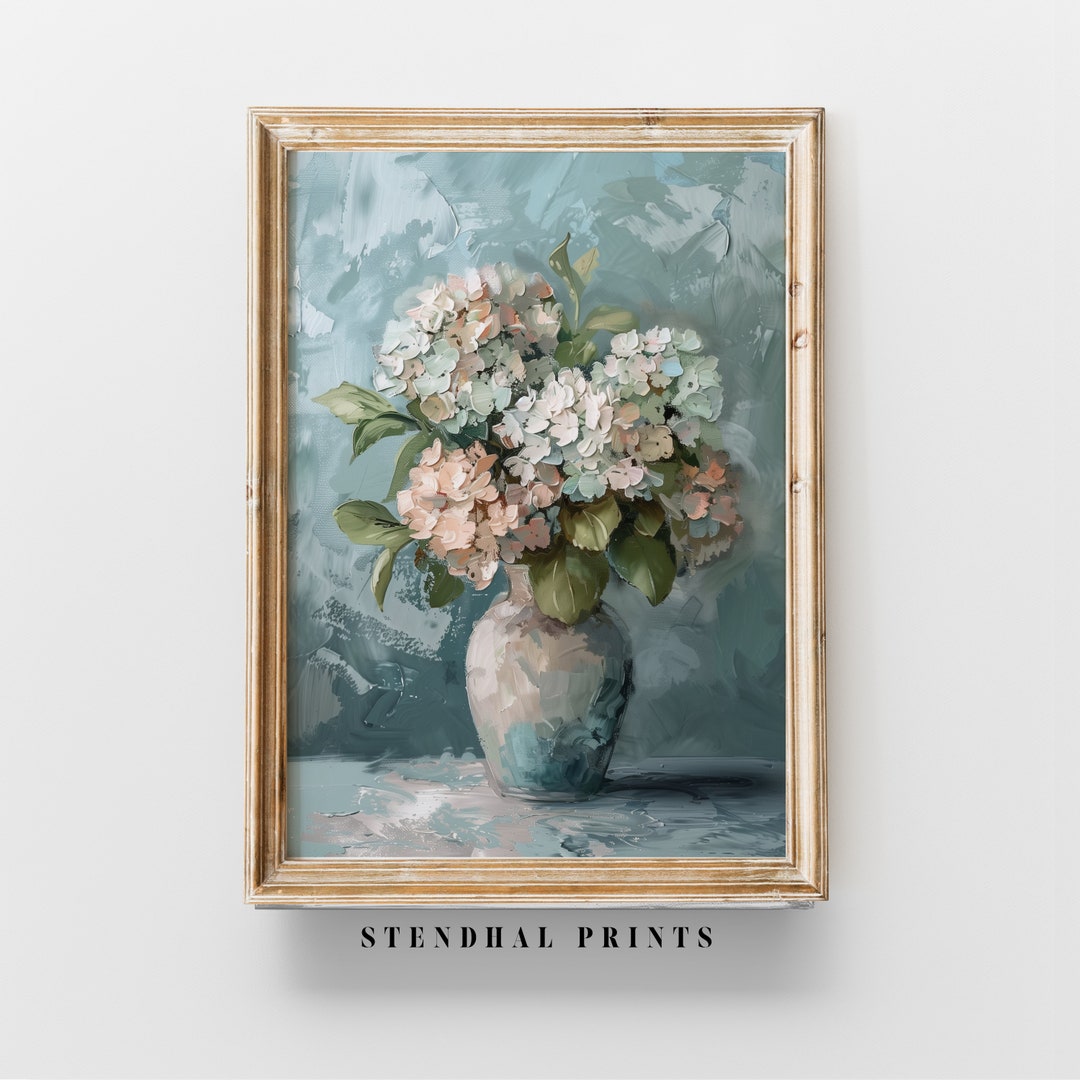 Impressionist Florals Digital Download "hydrangeas in Harmony Art Print ...