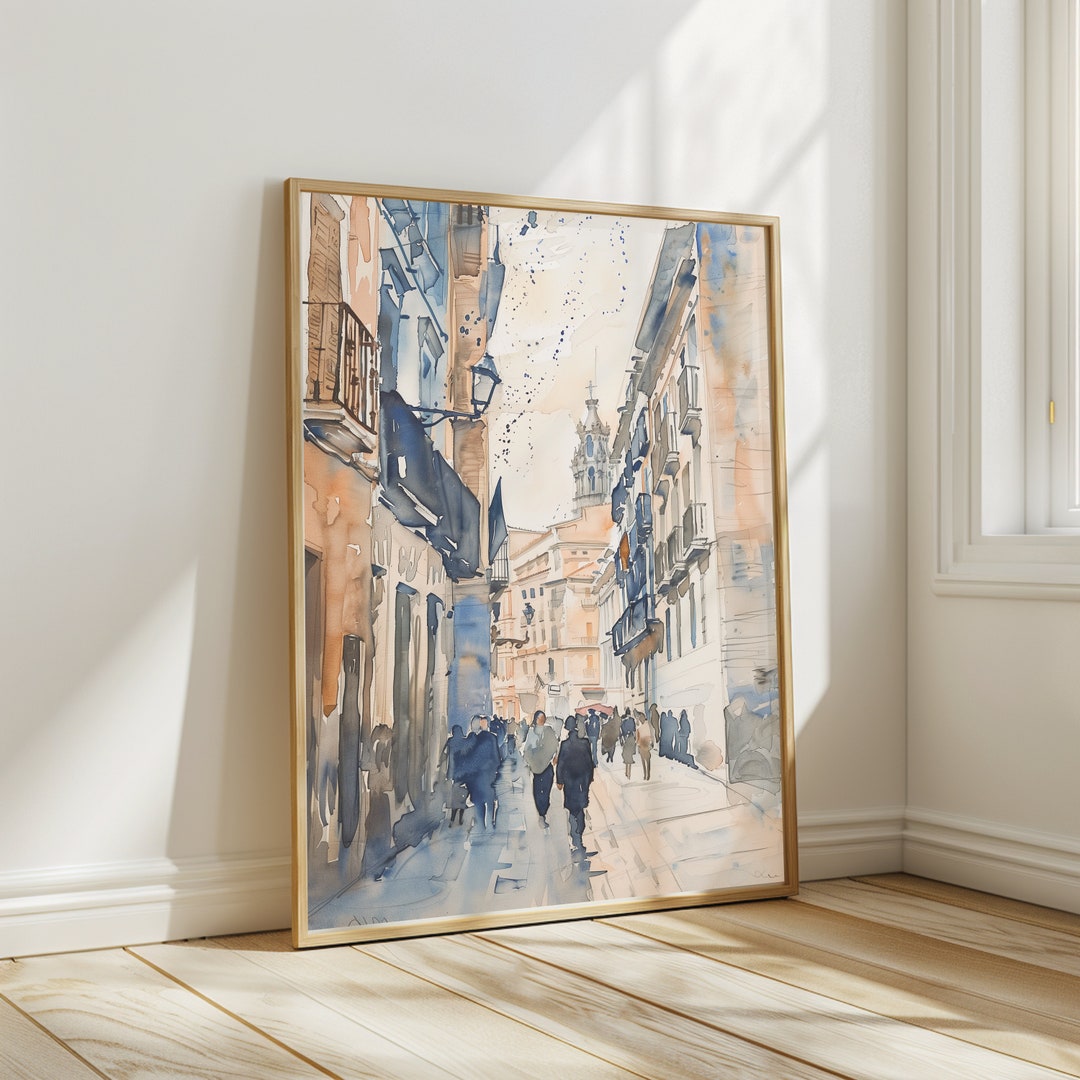 Urban Street View Art "whispers of the City" Watercolor Digital Print ...