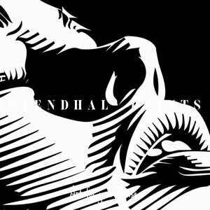 Modern Portrait Art "contours of the Face" Digital Print | Black and ...