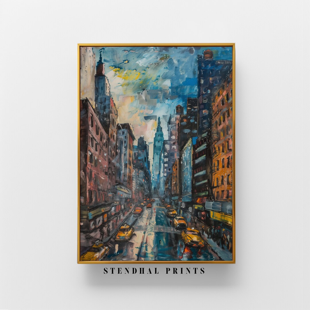 Dynamic Street Scene Canvas "urban Rhythms" City Print | Modern Urban ...