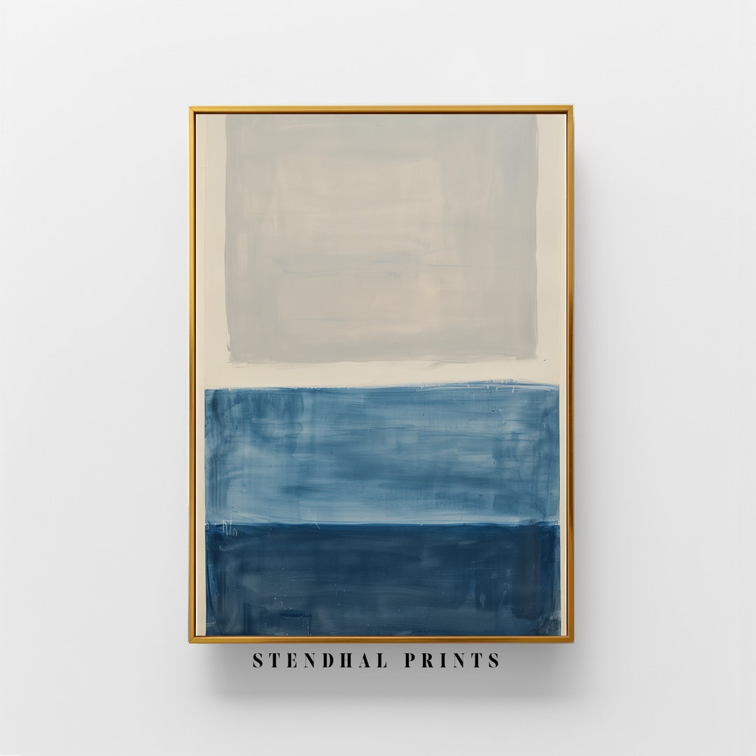 Modern Abstract Art "calm Horizons" Digital Print | Blue and Grey Wall ...