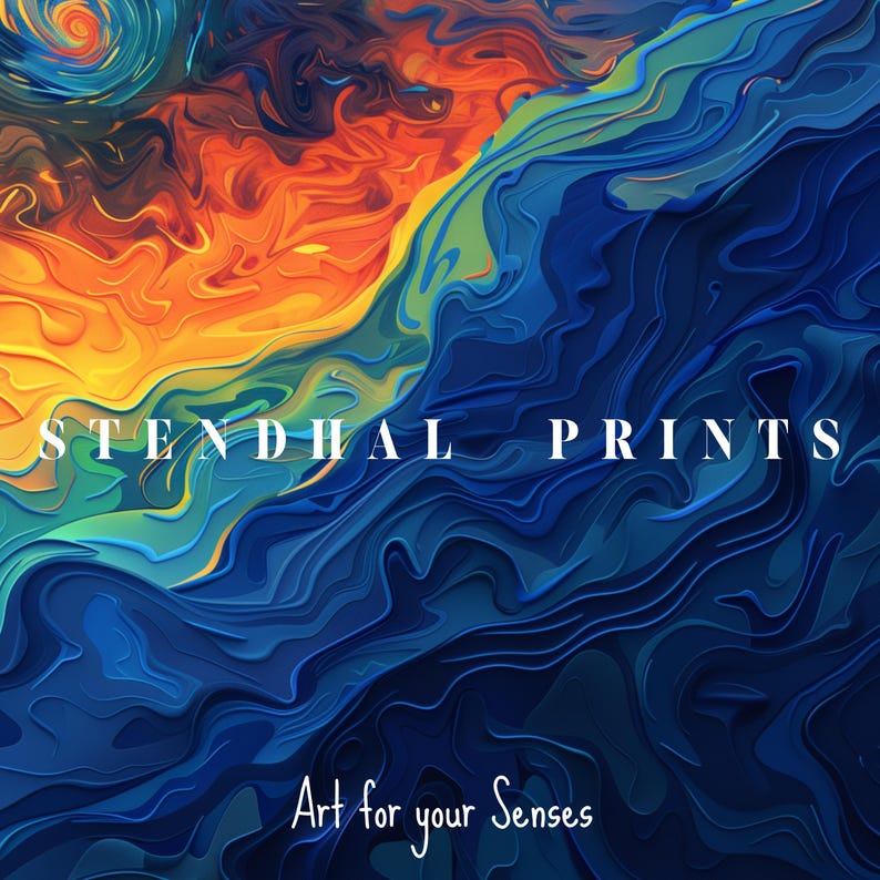 Cosmic Swirls Abstract Art Print | Starry Night Inspired Wall Art ...
