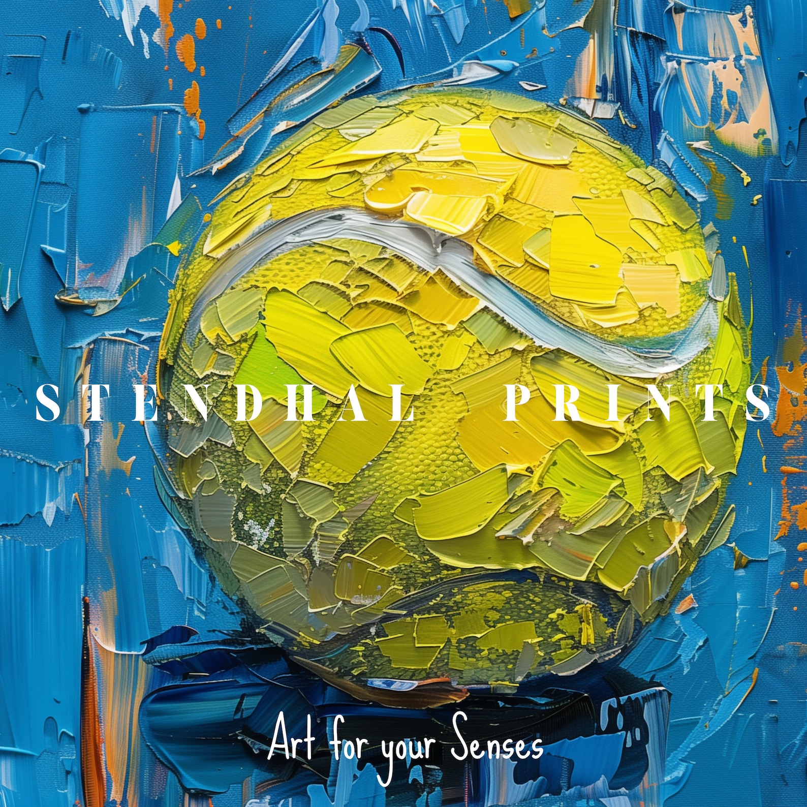 Vivid Impact Abstract Tennis Ball Art "vivid Impact" Textured Painting ...