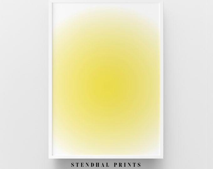 Gradient Yellow Serenity - Soothing Digital Wall Art | Calm Yellow ...