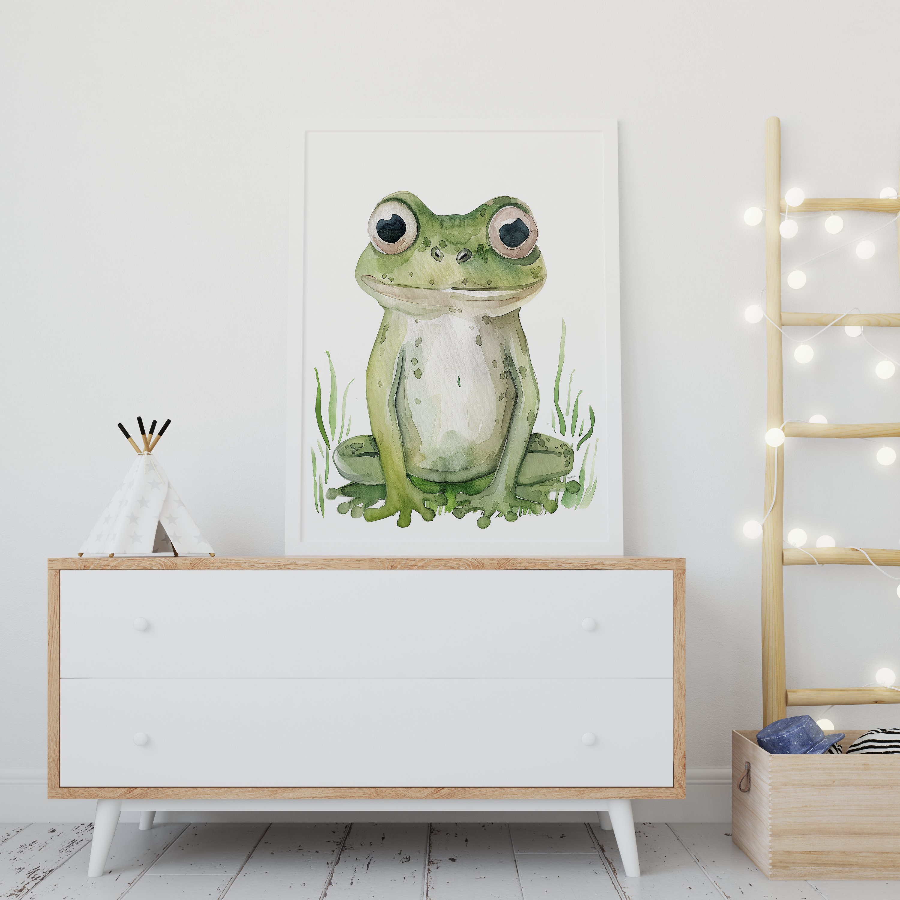 Charming Nursery Wall Art Print "frog's Serenade" Watercolor | Playful ...