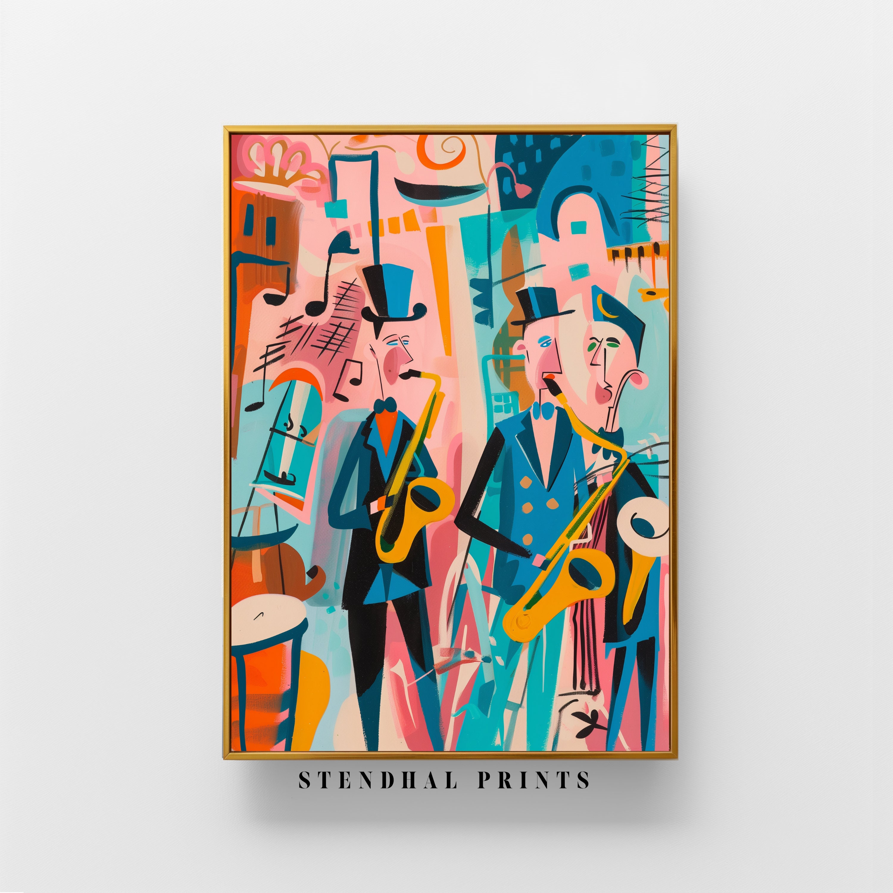 Colorful "dreamy Duet" Art | Musical Instrument | Jazz Band Energy ...