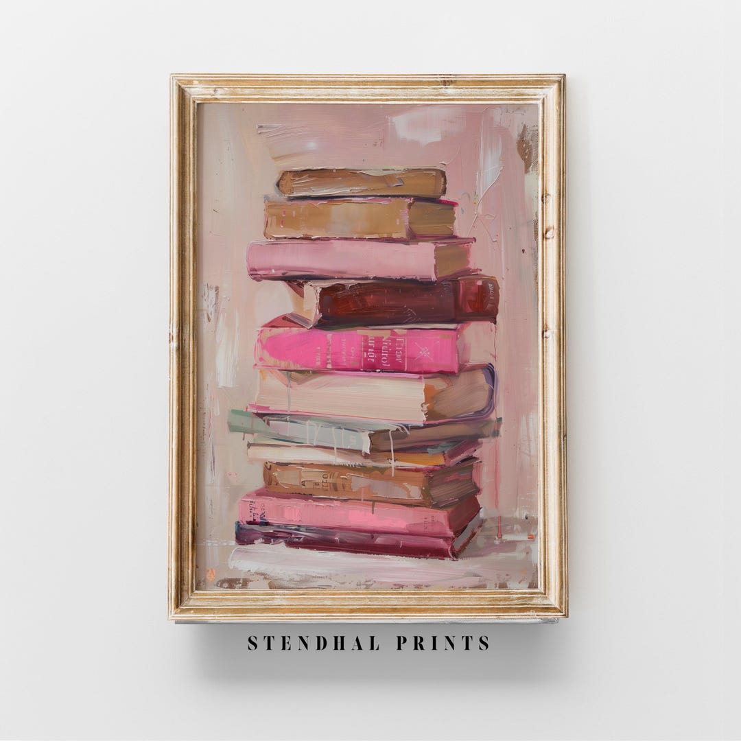 Vintage Book Art "stacked Knowledge" Digital Print | Literary Wall Art ...