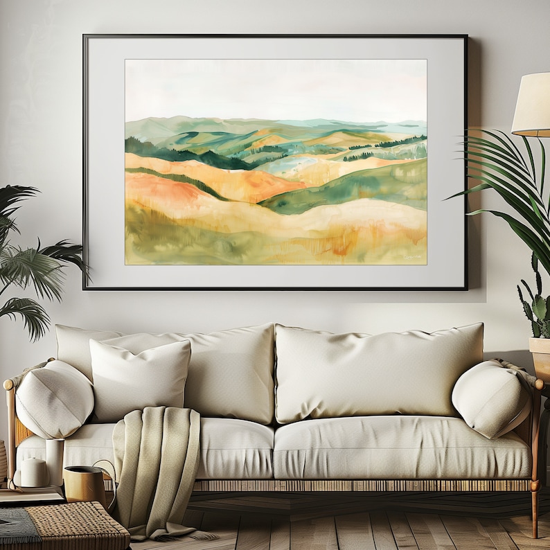 Watercolor Horizon Landscape Art | "watercolor Horizons" | Abstract ...