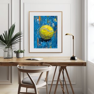 Vivid Impact Abstract Tennis Ball Art "vivid Impact" Textured Painting ...