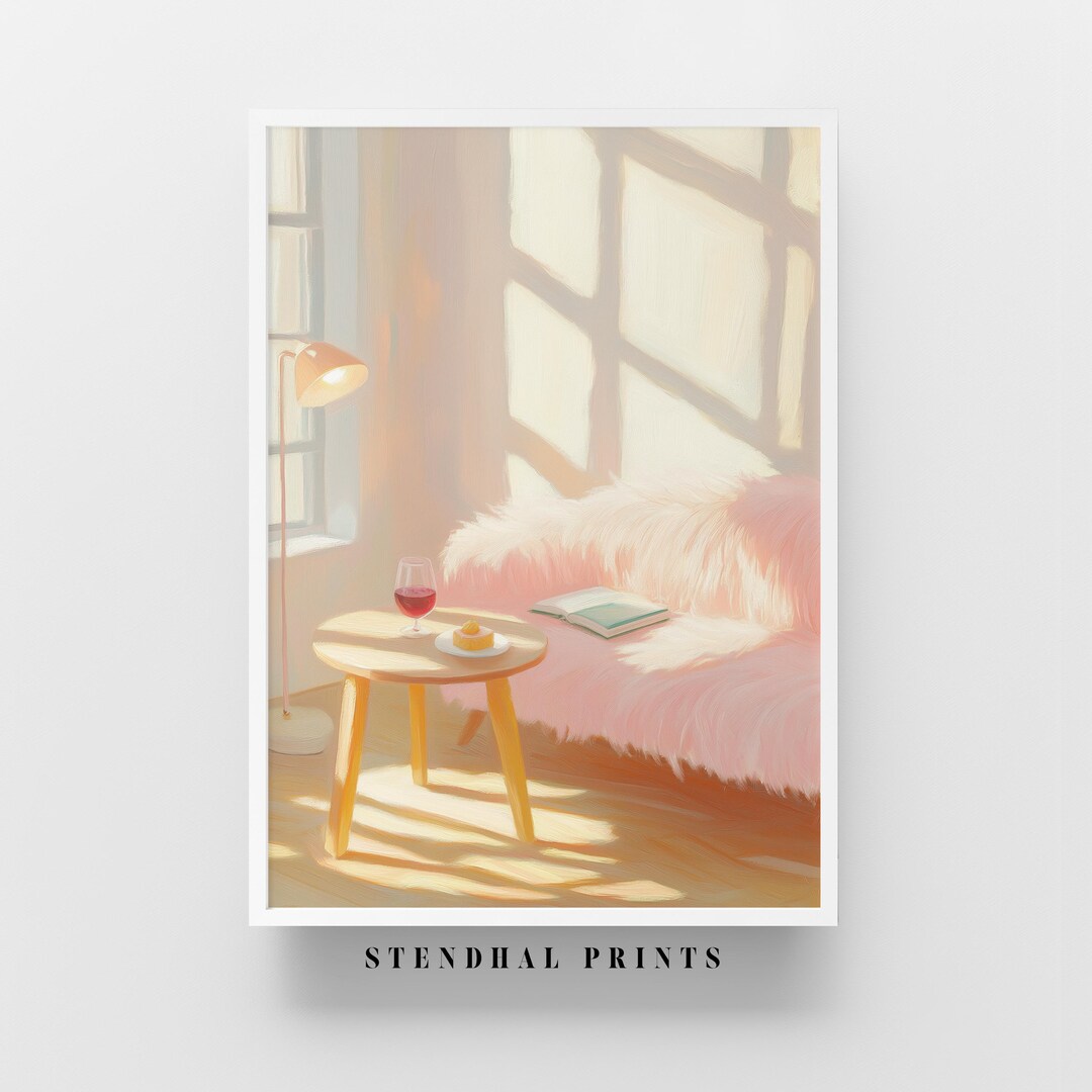 Cozy Corner Art Print | Warm Afternoon Light Wall Art | Relaxing ...