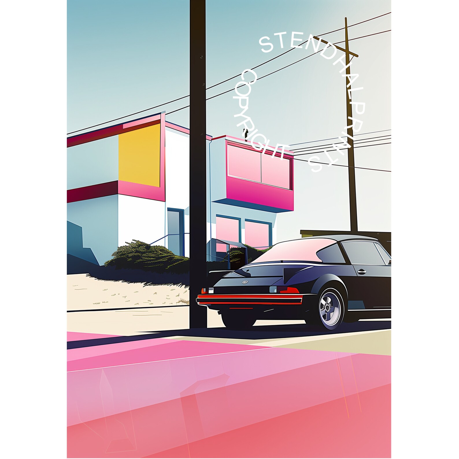 Modern Drive Art Print "modern Drive" Urban Landscape | Contemporary ...