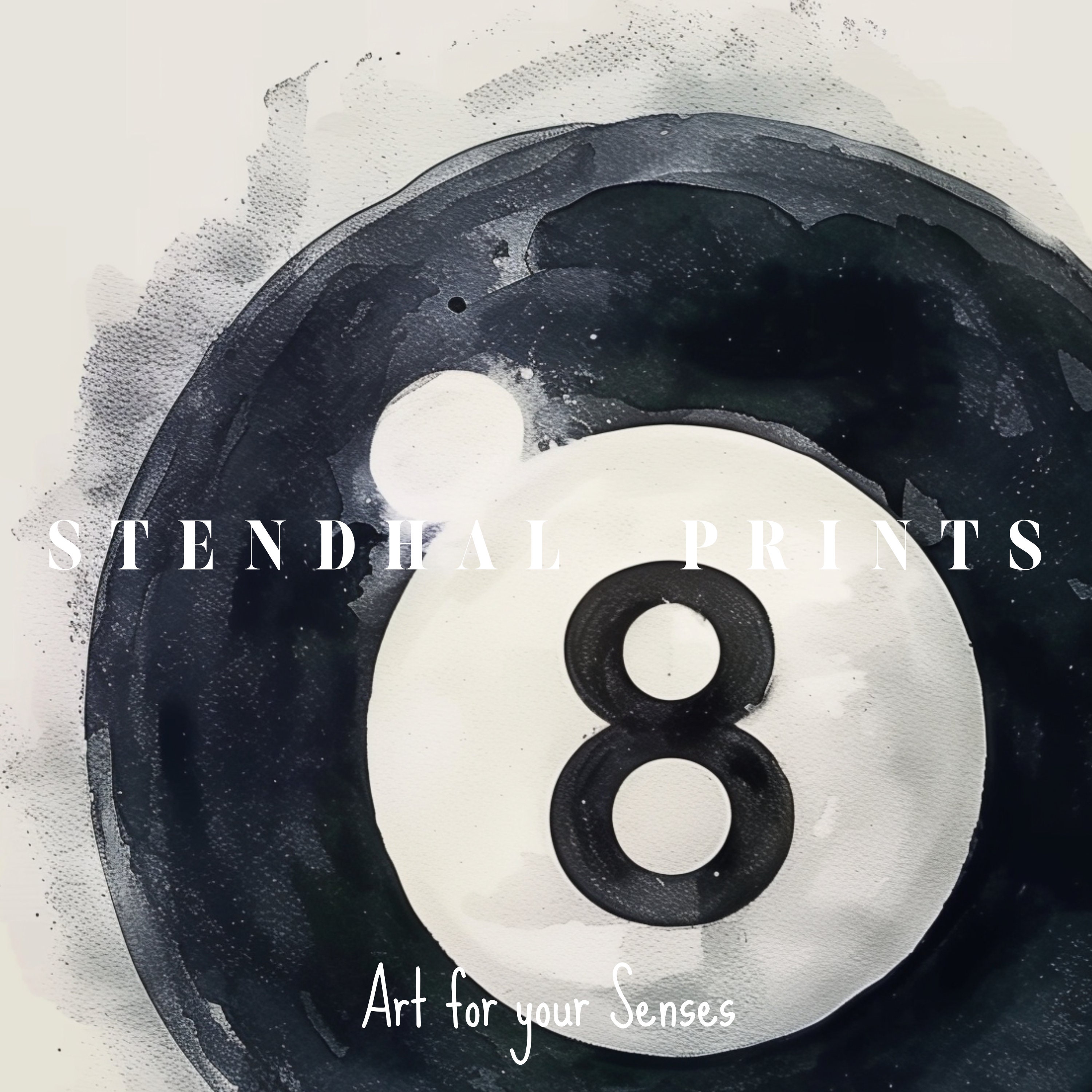 Elegant Billiards Decor 'black Eight Ball' Watercolor Art | Pool Room ...