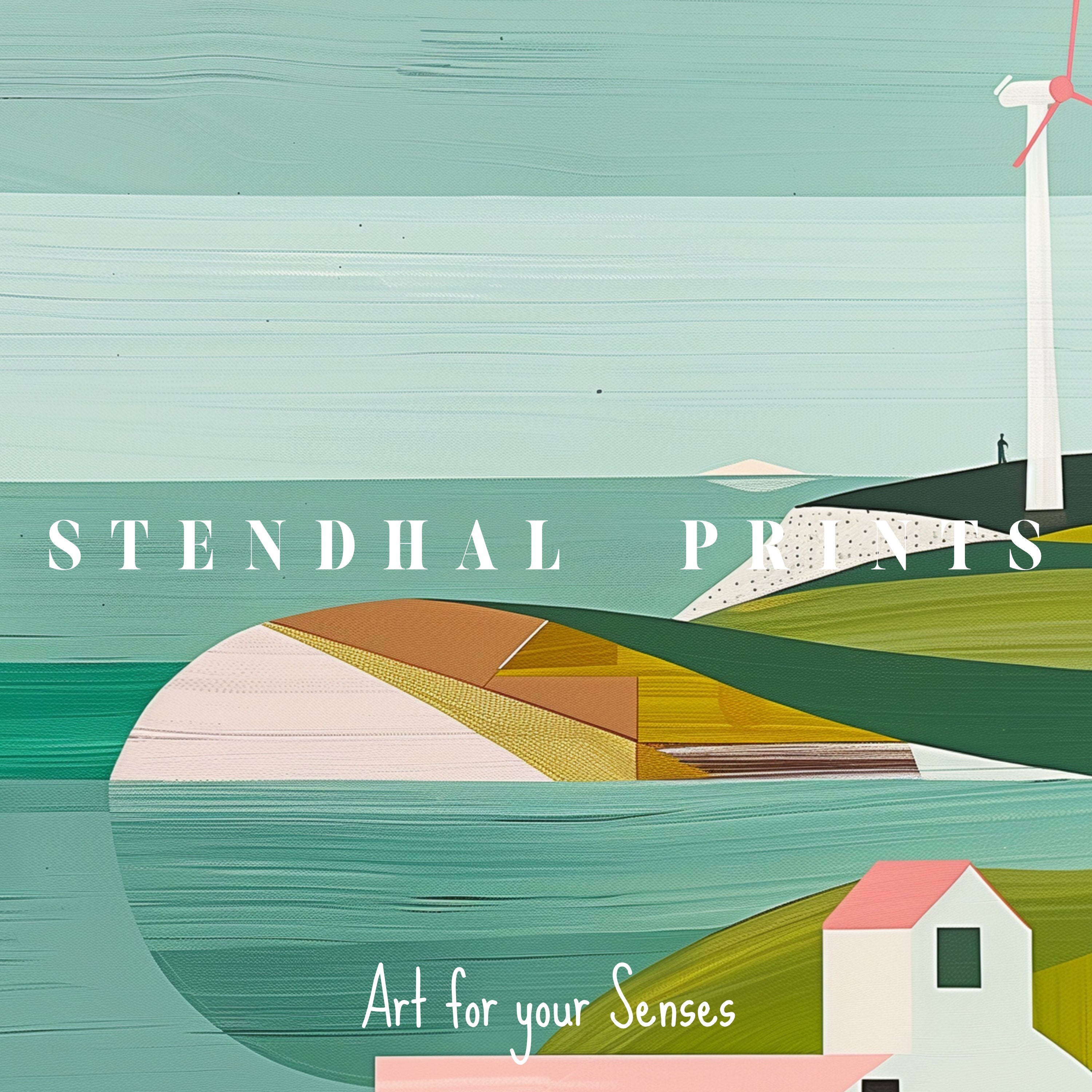 Seaside Serenity Abstract Art Print | Modern Coastal Wall Art ...