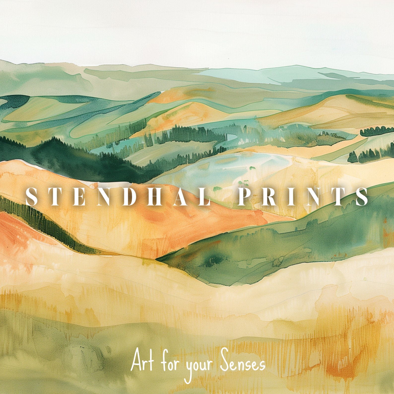 Watercolor Horizon Landscape Art | "watercolor Horizons" | Abstract ...