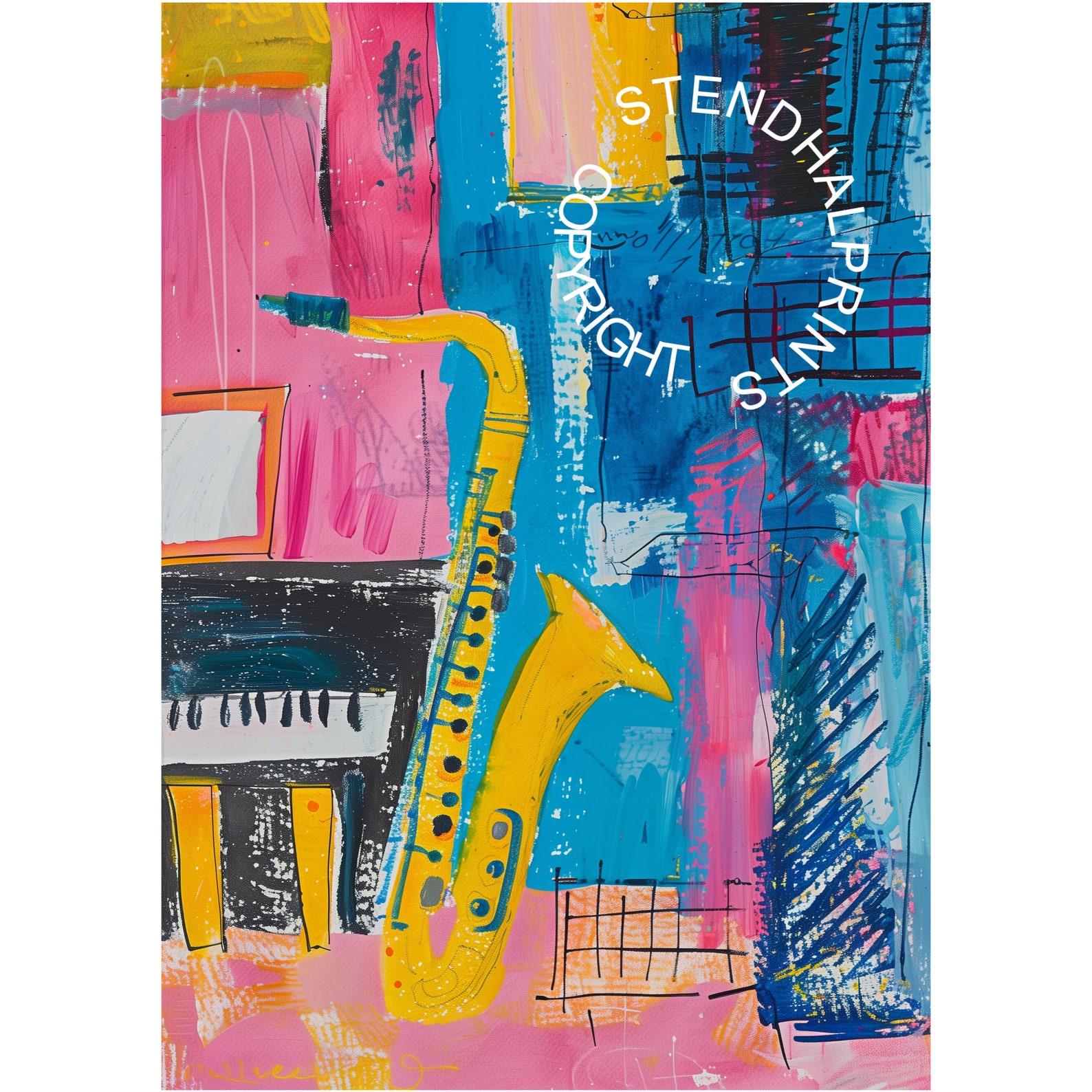 Vibrant Abstract Music Art "jubilant Symphony in Pink" | Lively ...