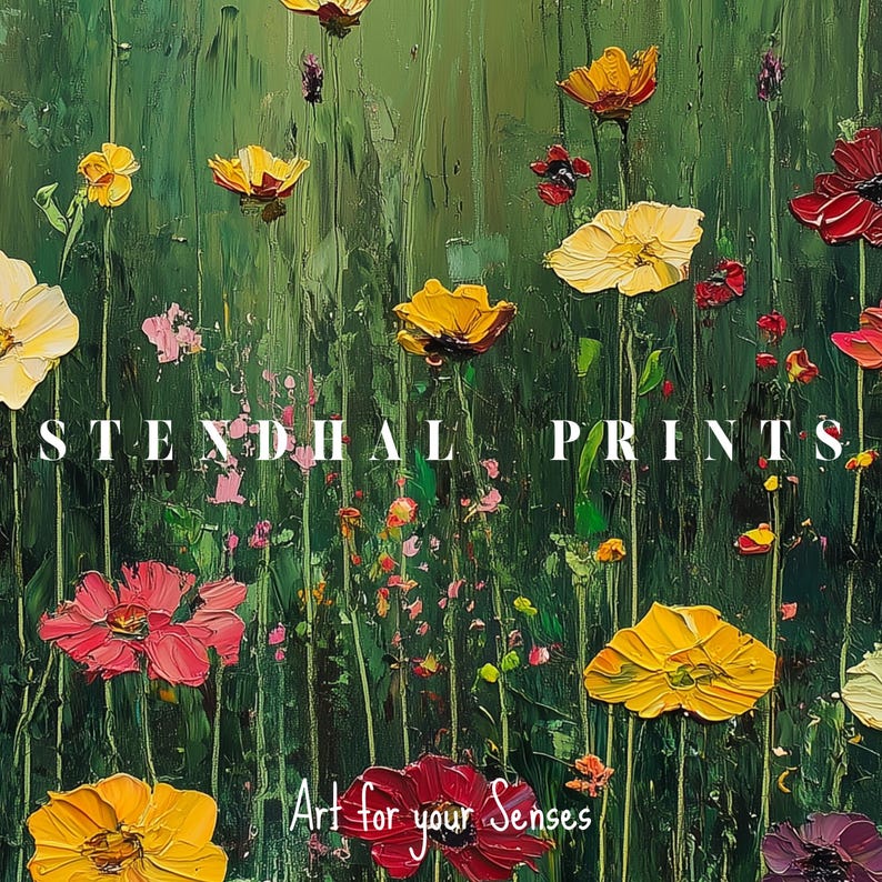 Colorful Floral Wall Art | "wild Blossoms" Botanical Digital Painting ...
