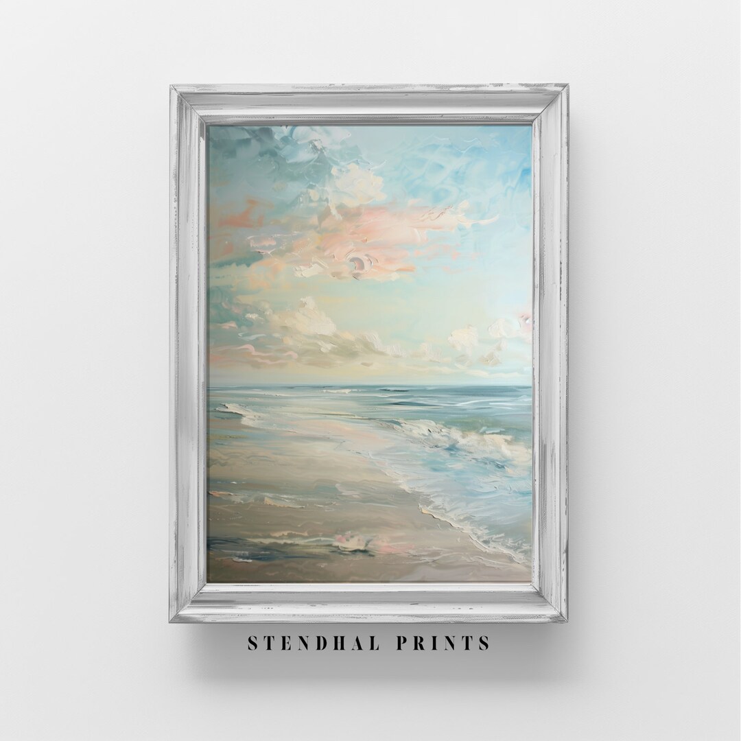 Where Sand Meets Sea Vintage Painting | Nautical Wall Decor | Digital ...