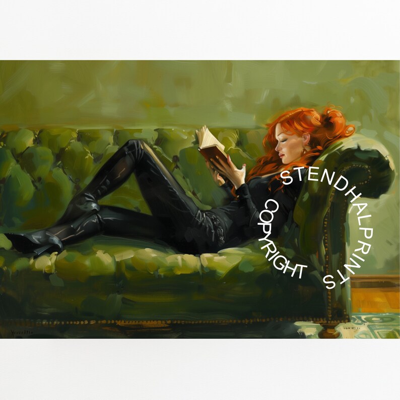 Cozy Reading Corner "reading Solace" Relaxed Woman Enjoying Literature ...