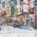 City Life Art "urban Daylight Watercolor" Print | Bustling City Life ...