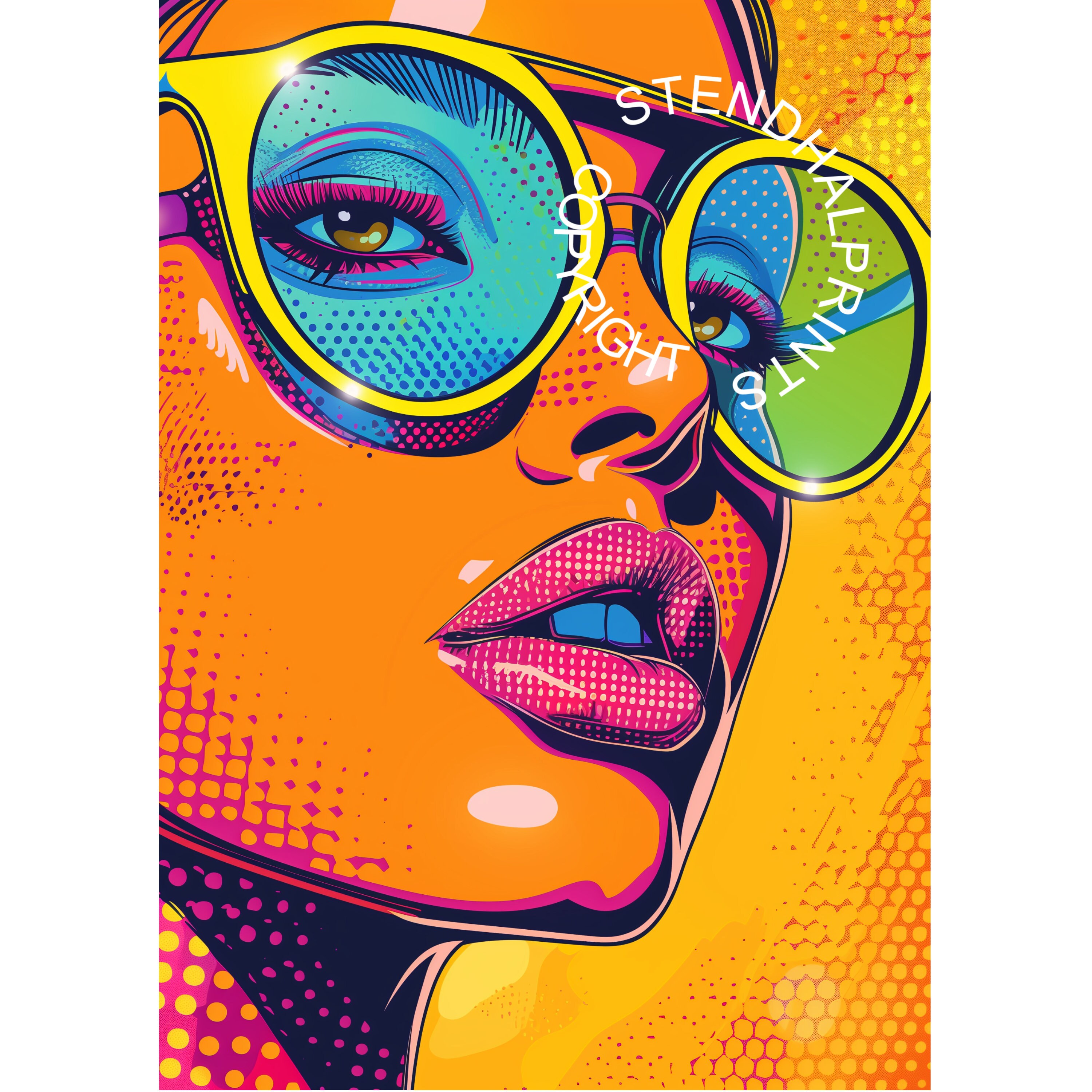 Pop Art Portrait spectra Face Modern Colorful Digital Print Vibrant ...
