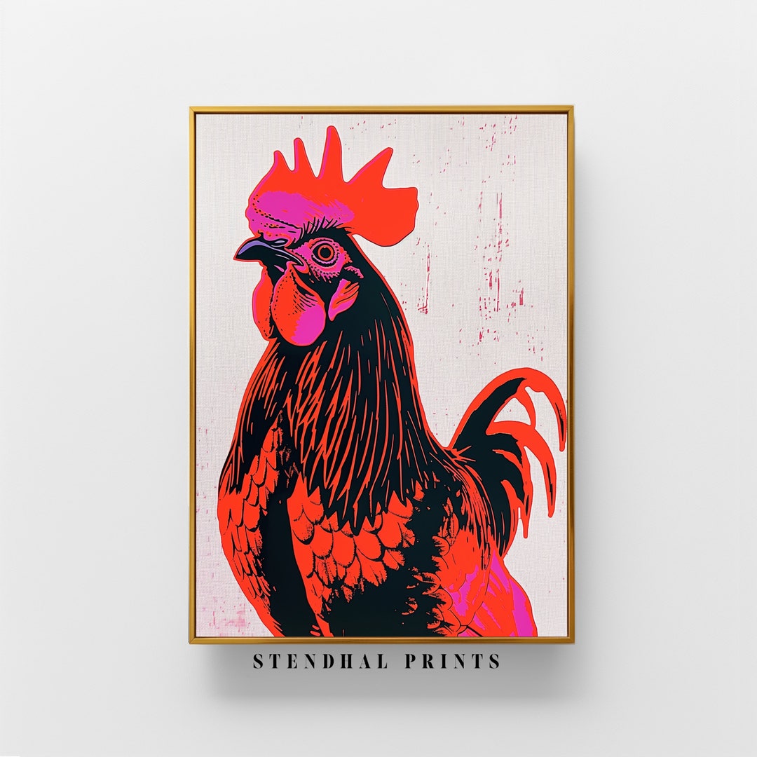 Farmhouse Wall Art "bold Rooster" Art Print | Modern Rustic Decor ...