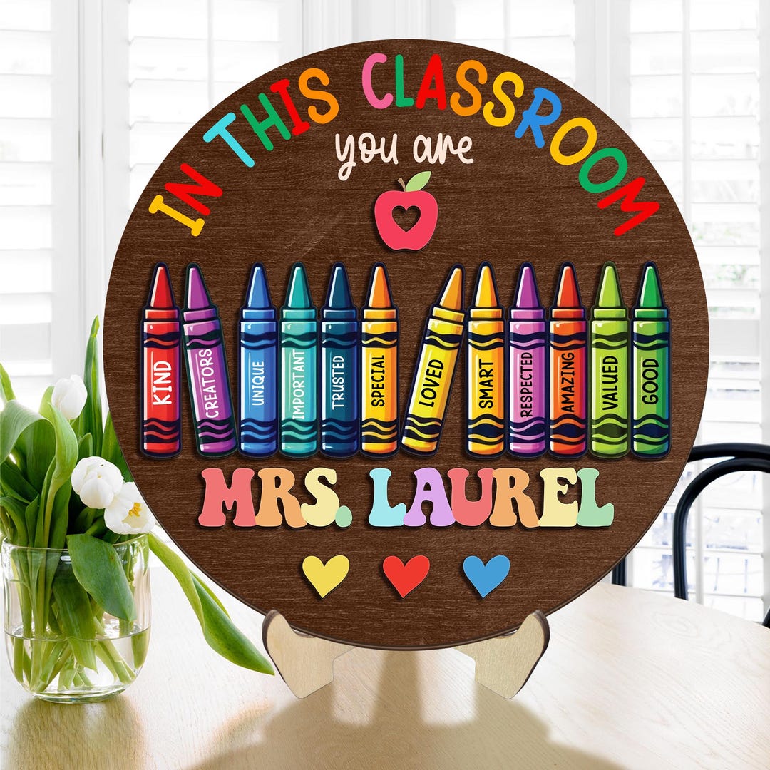 Custom Teacher Door Hanger, Teacher Name Sign Plate, Back to School ...