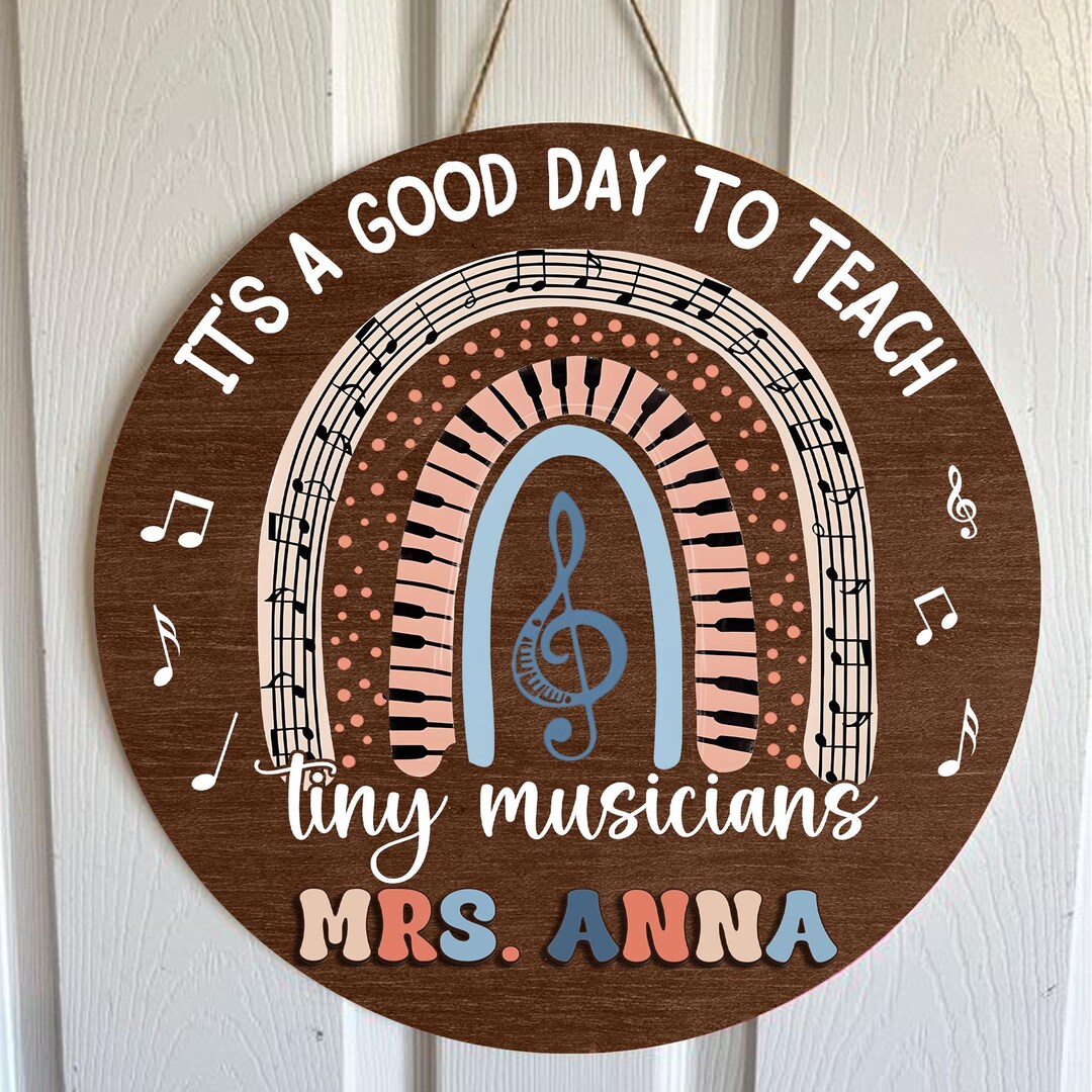 Music Teacher Door Sign, Classroom Welcome Sign, Music Teacher Door ...