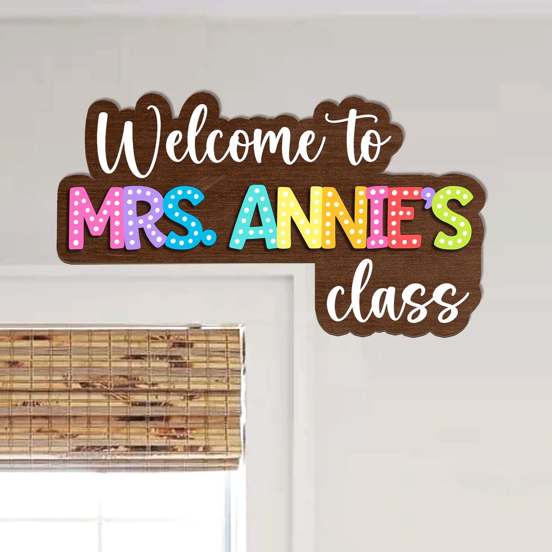 Custom Teacher Welcome Sign, Teacher Doorframe Corner Sign, Classroom ...