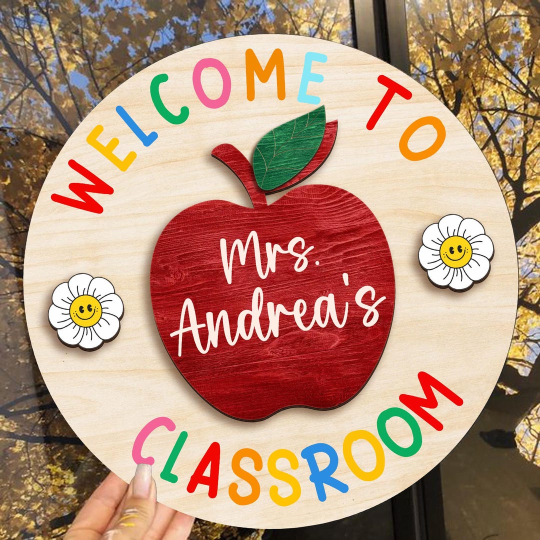 Custom Classroom Door Sign, Teacher Name Desk Plate, Classroom Decor ...