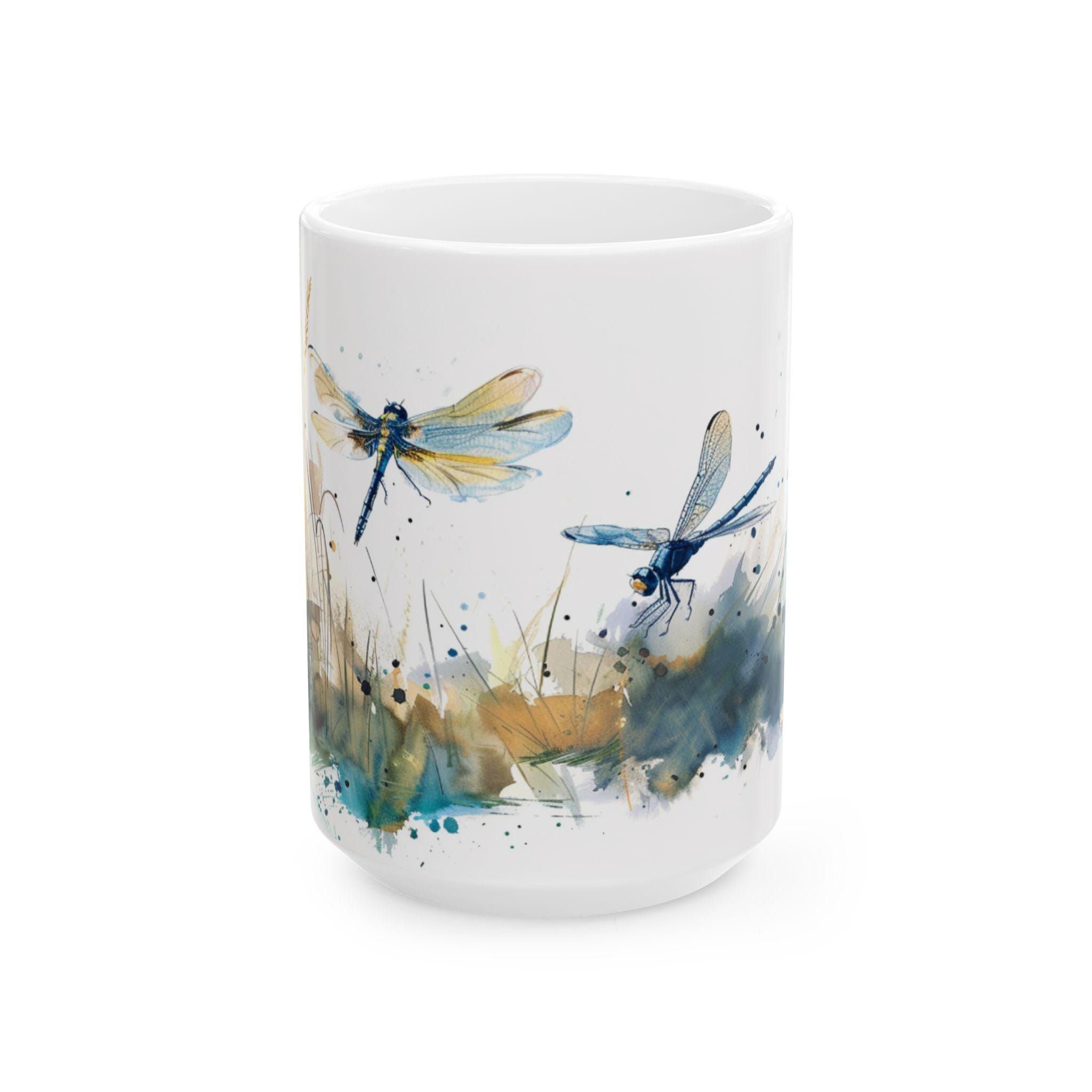 Dragonfly Watercolor Mug, Dragonfly Calligraph Mug, Dragonfly Coffee ...