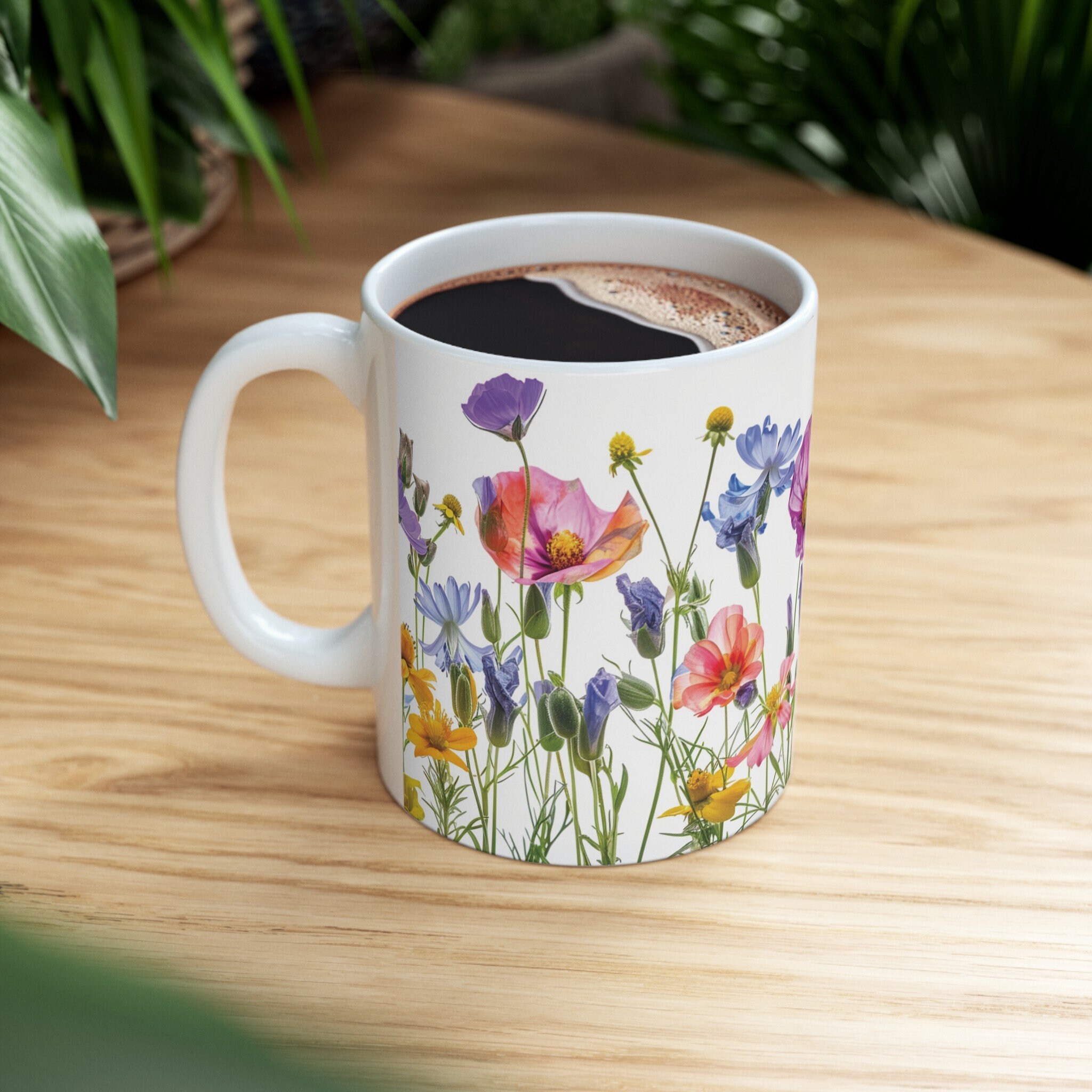 Wild Spring Flowers Mug, Happy Mother's Day Gift, Floral Coffee Mug ...