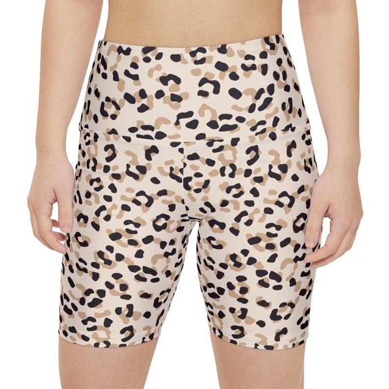 Leopard Print Biker Shorts: High-waisted Activewear - Etsy