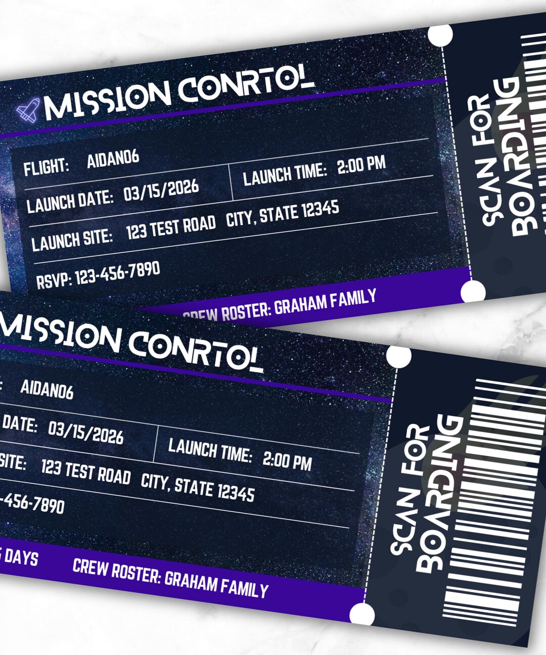Space Mission Birthday Invitation Template | Mission Control Boarding ...