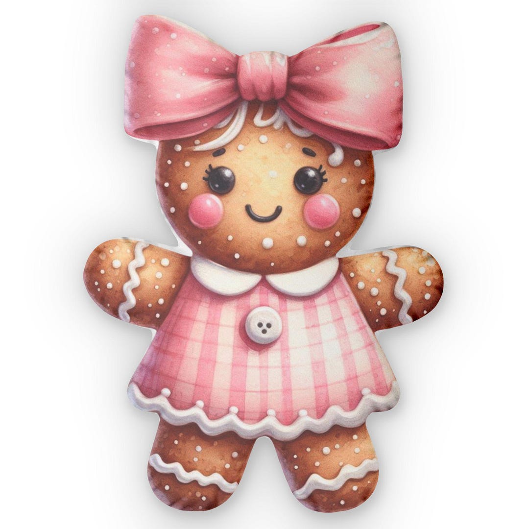Gingerbread Girl Shaped Pillow Cute Holiday Décor Christmas Accent ...